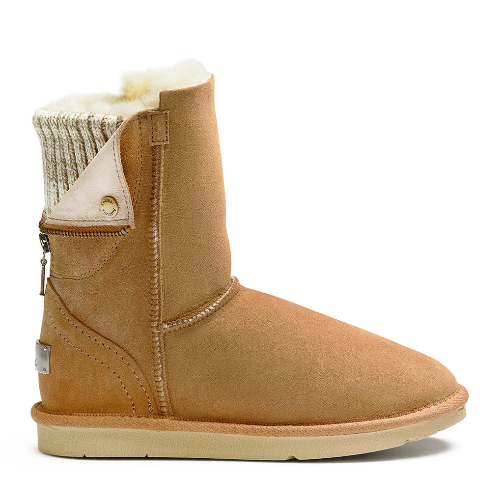 Tundra Australian Made Sheepskin UGG Boots with Knit Collar & Back Zip ...
