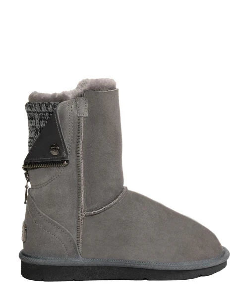 Tundra Australian Made Sheepskin UGG Boots with Knit Collar & Back Zip ...